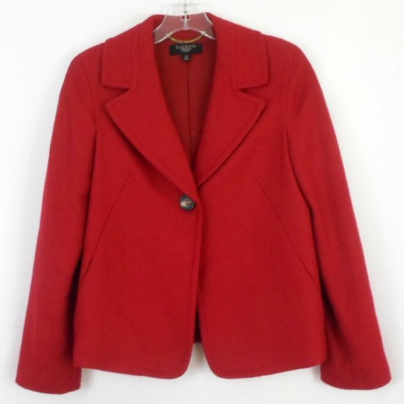Talbots | Jackets & Coats | Talbots Red Blazer Jacket Red Wool Blend ...